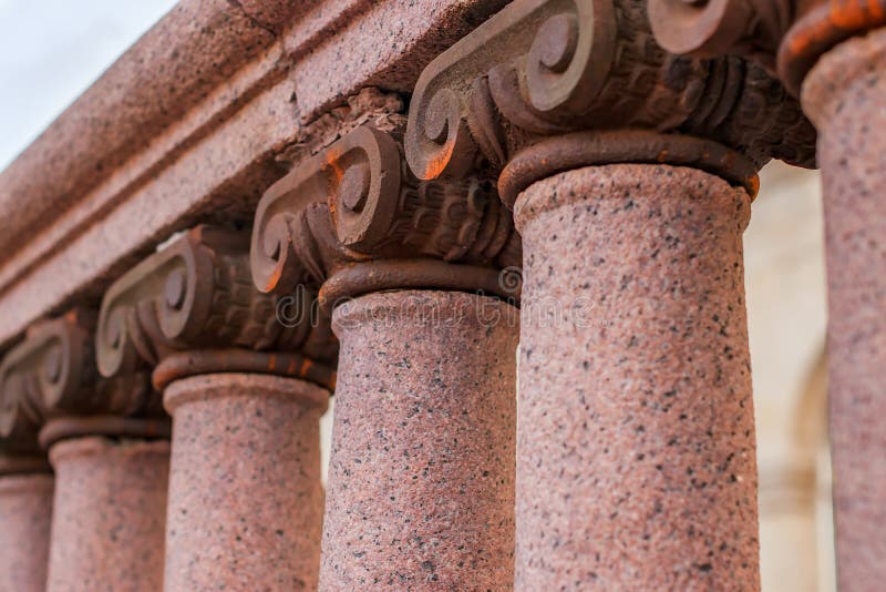 Colonnade in an Architectural Ensemble of Stone and Elegant Balustrade ...
