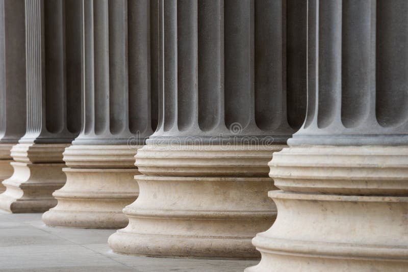 Colonnade of Ionic Order Columns, Close Up Stock Image - Image of ...