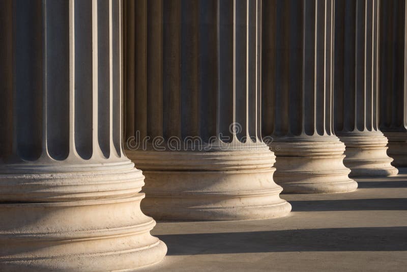 Colonnade of Ionic Order Columns, Close Up Stock Image - Image of ...