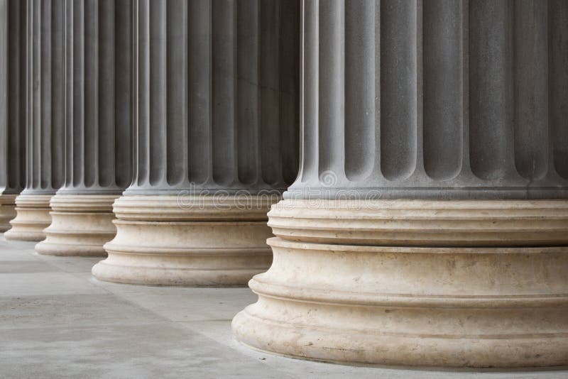Colonnade of Ionic Order Columns, Close Up Stock Image - Image of ...