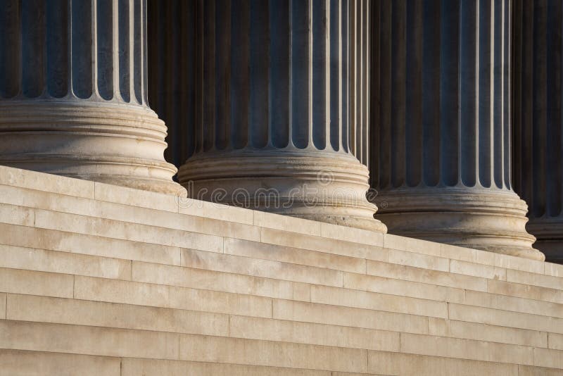 Colonnade of Ionic Order Columns, Close Up Stock Image - Image of ...