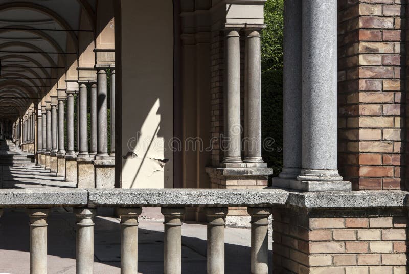 Long Row of Colonnade Columns and Arcs Stock Photo - Image of baroque ...