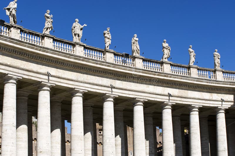 Colonnade in Piazza San Pietro (St Peter S) Stock Photo - Image of ...