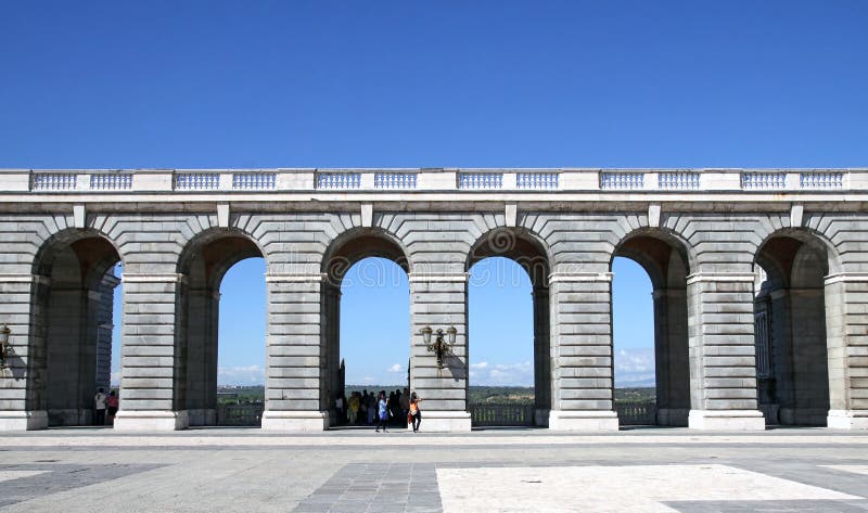 Colonnade of the Royal Palace in Madrid Editorial Photo - Image of ...