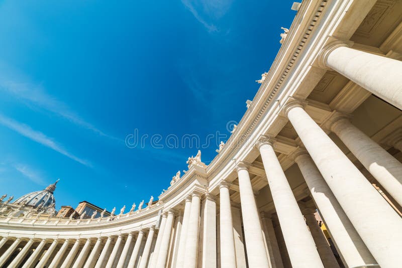 Colonnade in Saint Peter Square Stock Image - Image of europe, basilica ...