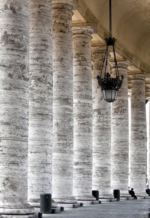 Colonnade on Sr.Peter Square. Rome Stock Image - Image of famous ...