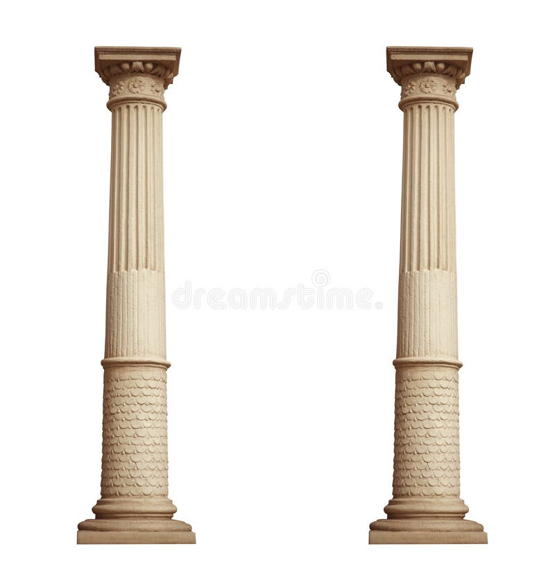 Colonne Grecque Simple D'isolement Sur Le Blanc Photo stock - Image du ...