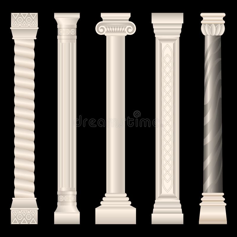 Colonnes Dans Le Style Antique, Le Baroque, Stuc, Marbre Illustration ...