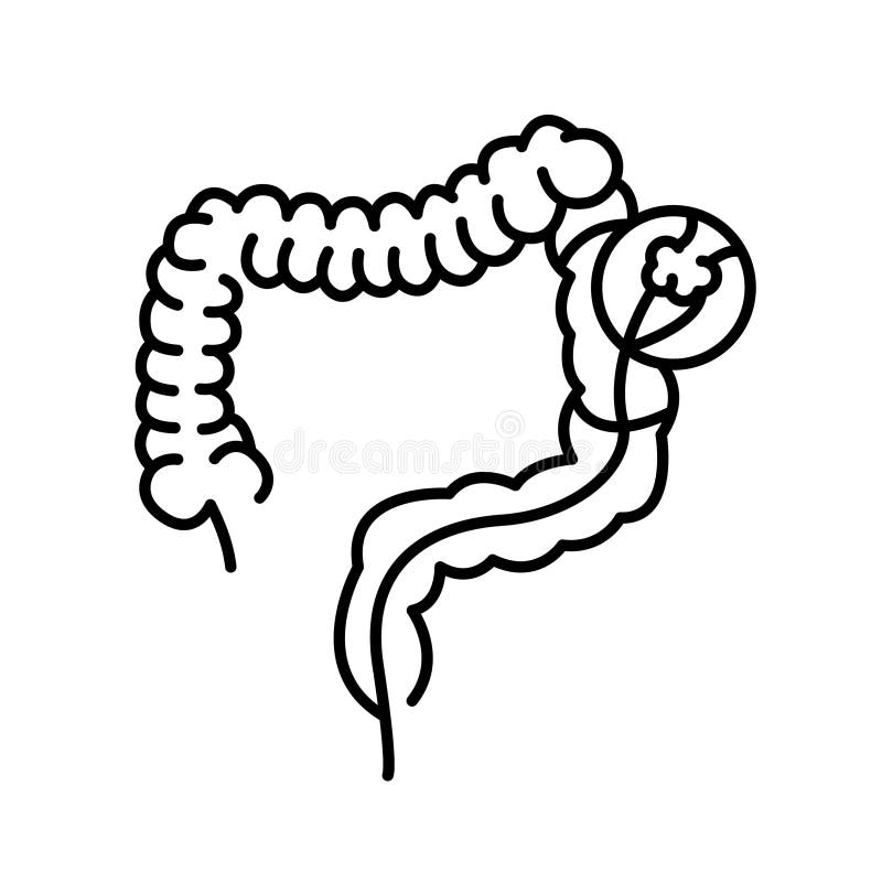 Colonoscopy Line Black Icon Stock Vector - Illustration of healthy ...