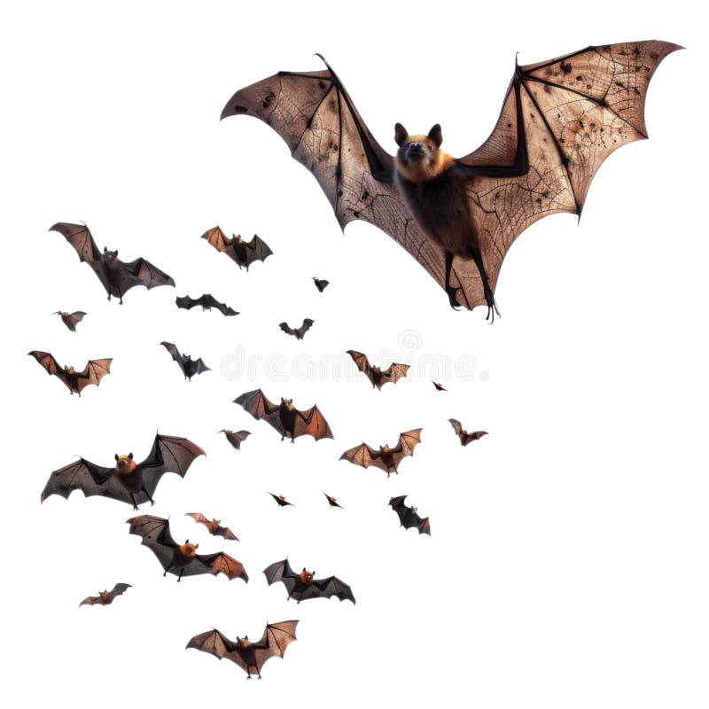 A Colony of Bats Flying in Formation Stock Image - Illustration of ...