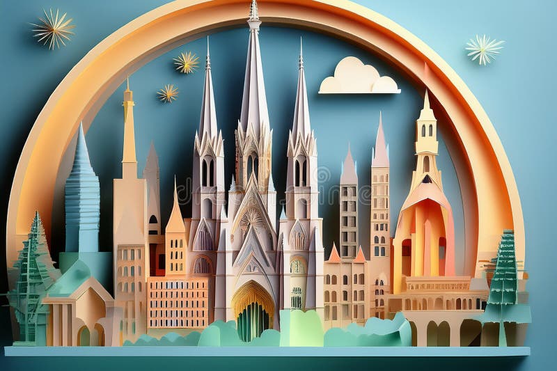 Colony Depicted in Three-dimensional Illustration with Paper Stock ...