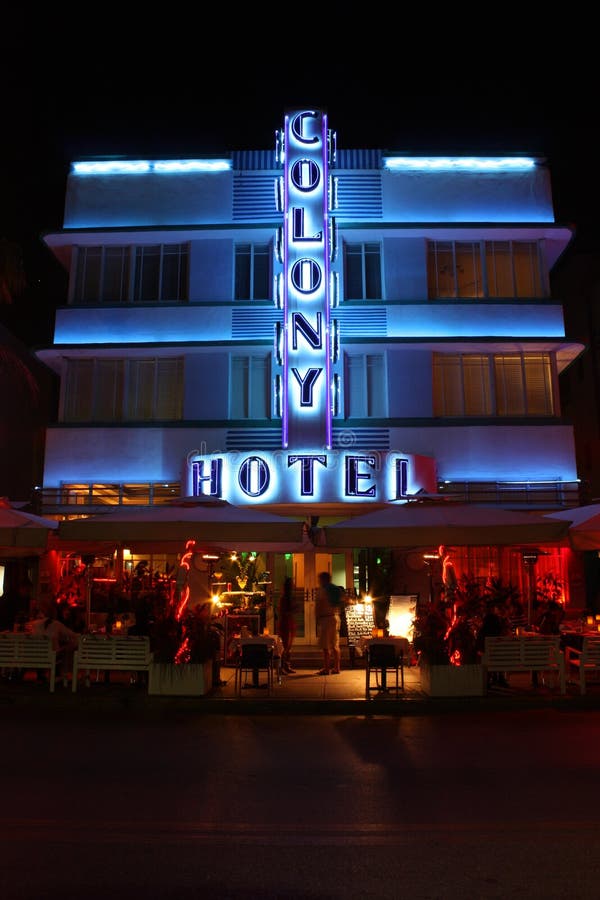 178 South Beach Miami Hotels Neon Lights Stock Photos - Free & Royalty ...