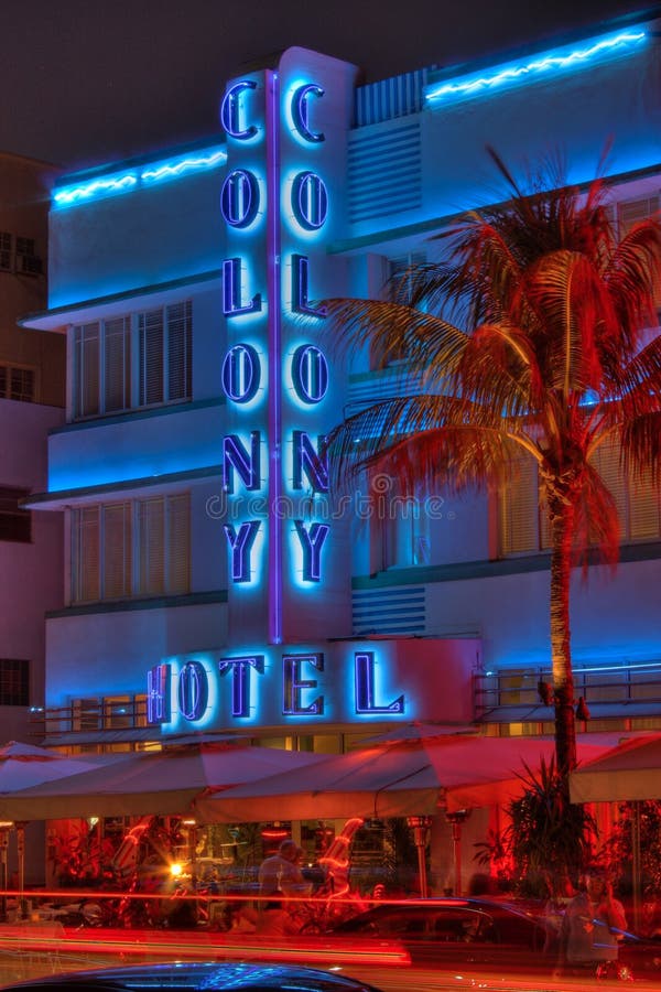 178 South Beach Miami Hotels Neon Lights Stock Photos - Free & Royalty ...