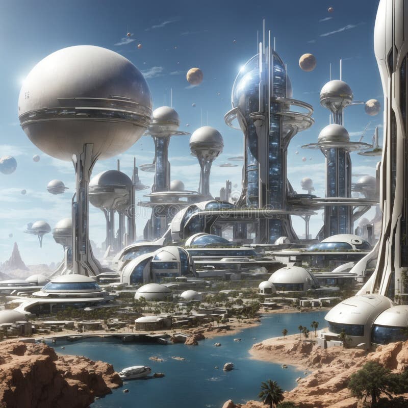 A colony on Pluto stock illustration. Illustration of force - 293339984