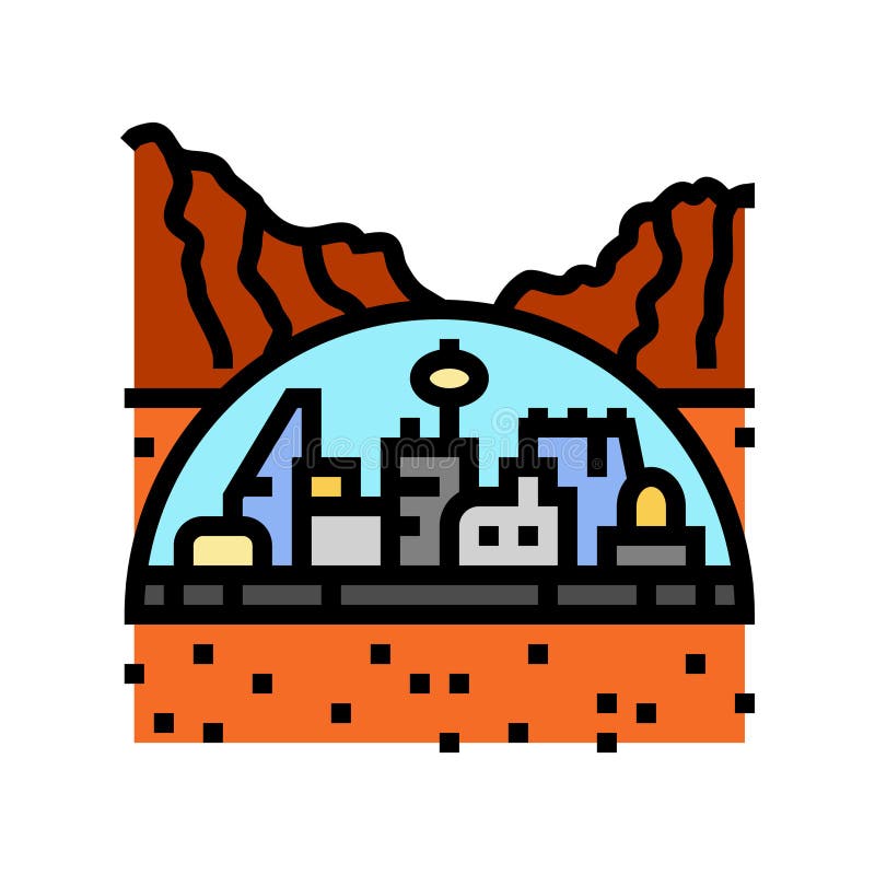 Colony Space Exploration Color Icon Vector Illustration Stock Vector ...