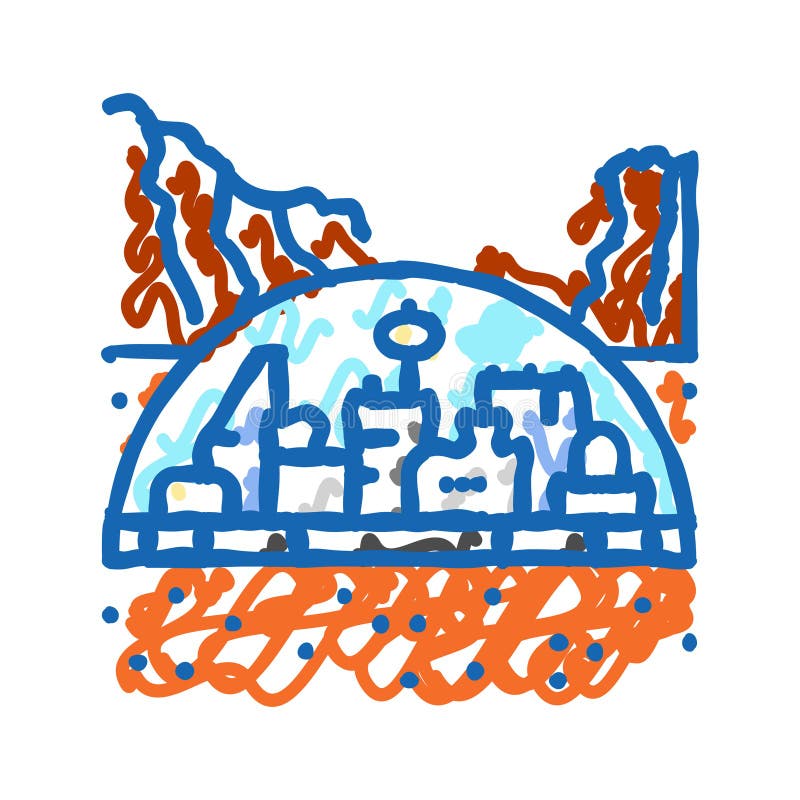Colony Space Exploration Icon Doodle Illustration Stock Illustration ...