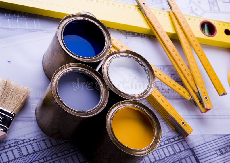 Color stock photo. Image of blueprints, construction, metre - 3954706