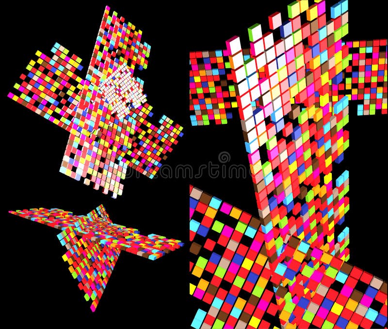 Color Abstract Composition: Elements and Cropped 3 Stock Vector ...