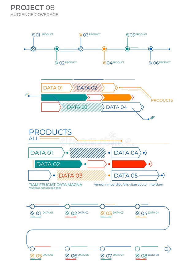 Color Abstract Elements Commercial Charts. Abstract Vector Illustration ...