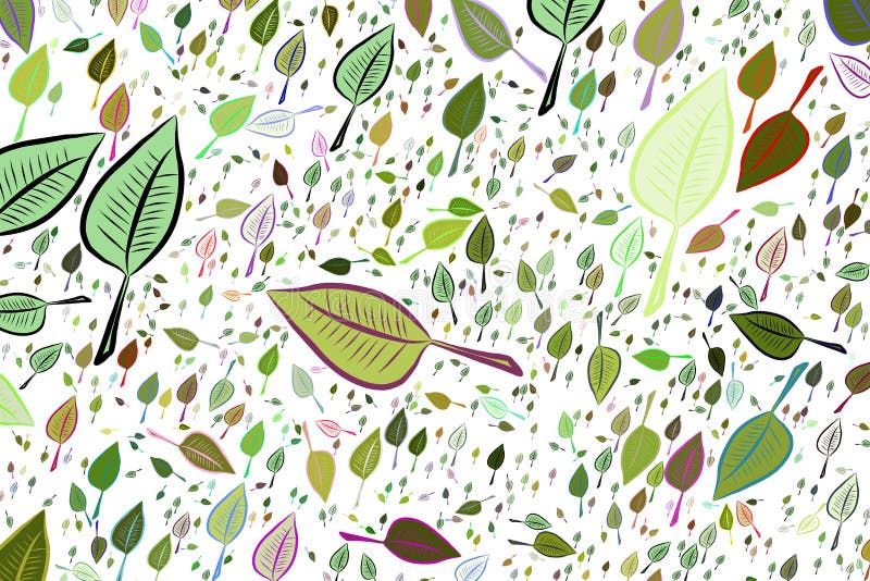 Color Abstract Leaves Drawing Pattern Generative Art Background. Design ...
