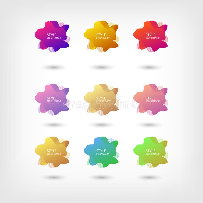 Color Abstract Liquid Shape Halftone Patterns Fluid Color Overlap ...