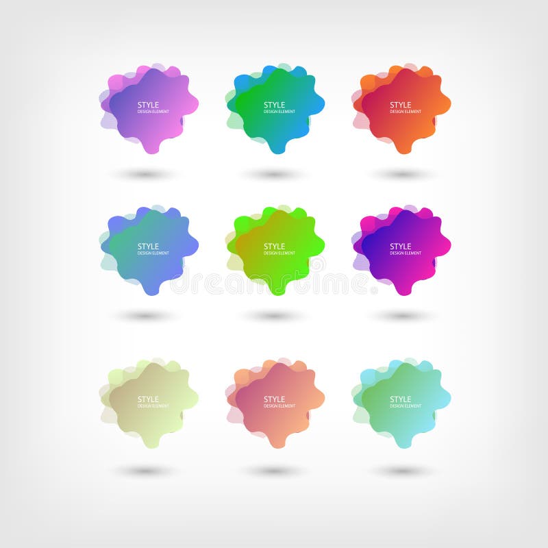 Color Abstract Liquid Shape Halftone Patterns Fluid Color Overlap ...