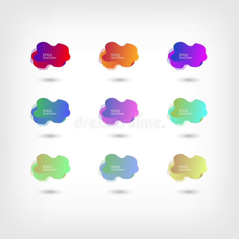 Color Abstract Liquid Shape Halftone Patterns Fluid Color Overlap ...