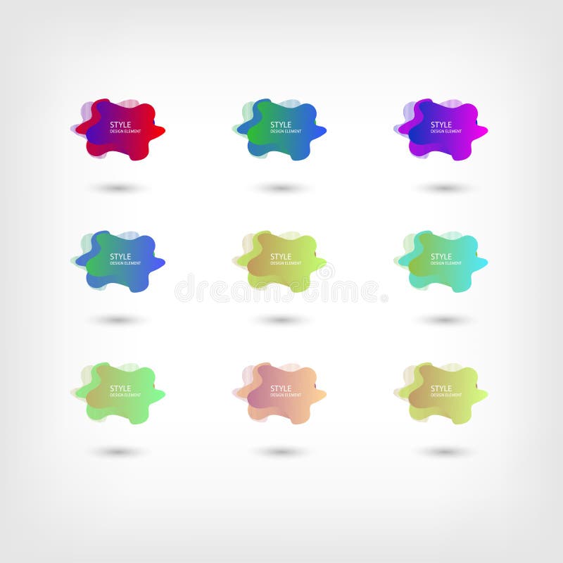 Color Abstract Liquid Shape Halftone Patterns Fluid Color Overlap ...