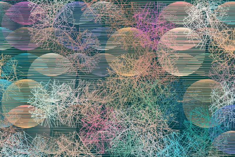Color Abstract Messy Random Line Circles Geometric Pattern Generative ...