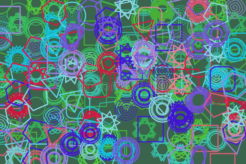 Color Abstract Mixed Pattern Generative Art Background Template Circles Rectangle And Backdrop