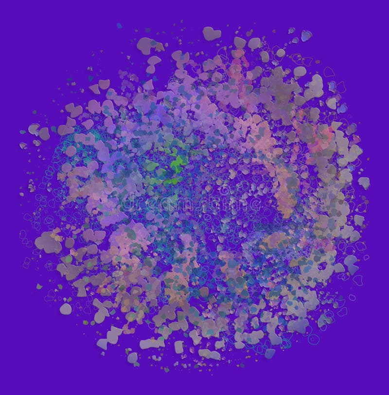 Color Abstract Pattern, Generative Blended Messy Shapes, Art Background ...