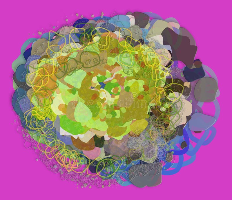 Color Abstract Pattern, Generative Blended Messy Shapes, Art Background ...