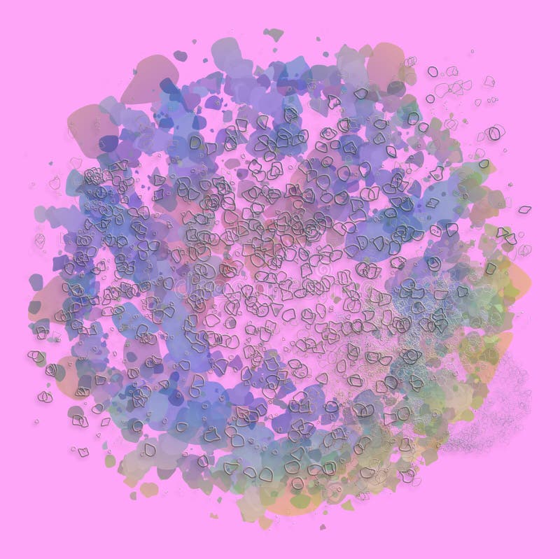 Color Abstract Pattern, Generative Blended Messy Shapes, Art Background ...