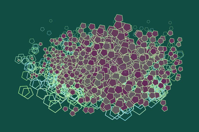 Color Abstract Pentagon Pattern Generative Art Background. Effect ...