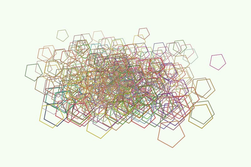 Color Abstract Pentagon Pattern Generative Art Background. Template ...