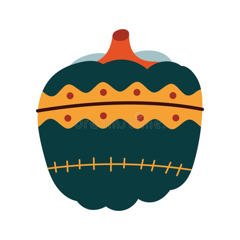Color Abstract Pumpkin with Pattern. Clip Art. Vector Illustration ...