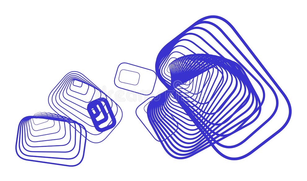 Color Abstract Rounded Rectangle Geometric Pattern Generative Art ...