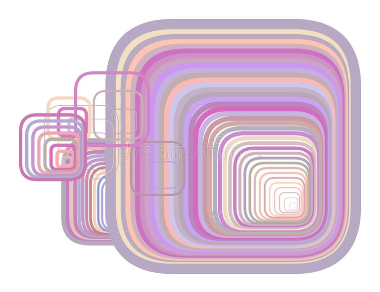 Color Abstract Rounded Rectangle Geometric Pattern Generative Art ...