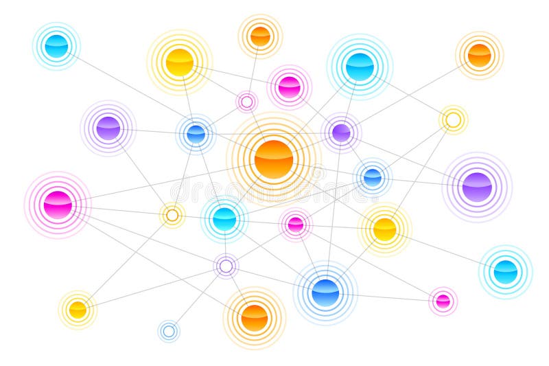 Color Abstract Social Network Connection Banner Background Concept ...
