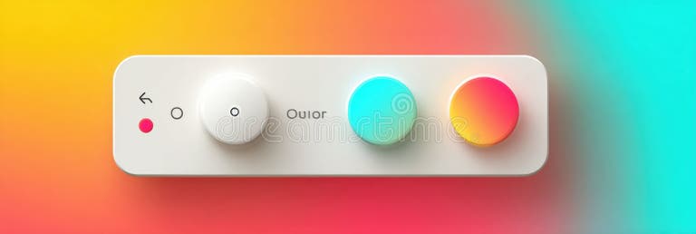 Color Adjustment Control with Three Dials on a Vibrant Gradient ...
