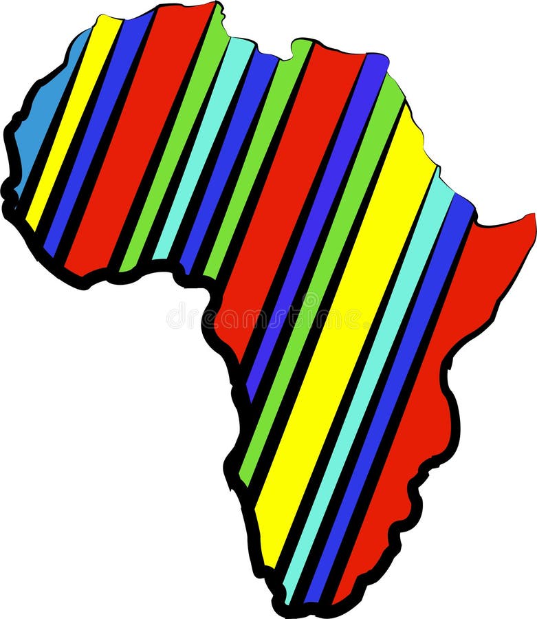 Color Map of Africa with Country Names Stock Vector - Illustration of ...