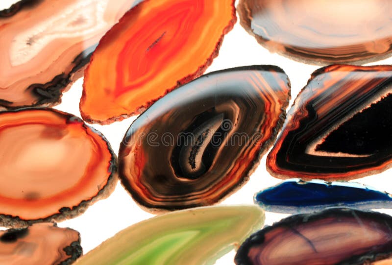 Color Agate Mineral Collection Stock Photo - Image of abstract, agate ...