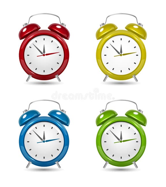 Color Alarm clock set. stock vector. Illustration of single - 31324384