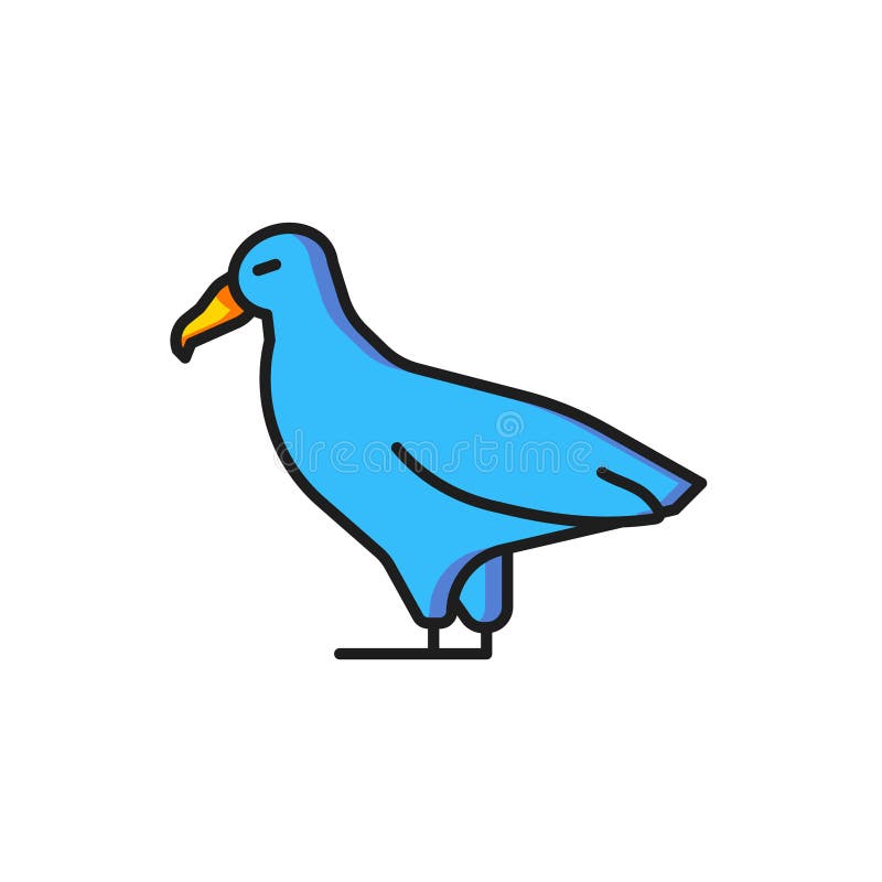 Color Albatross Icon Isolated on White Background. Flat Filled Outline ...