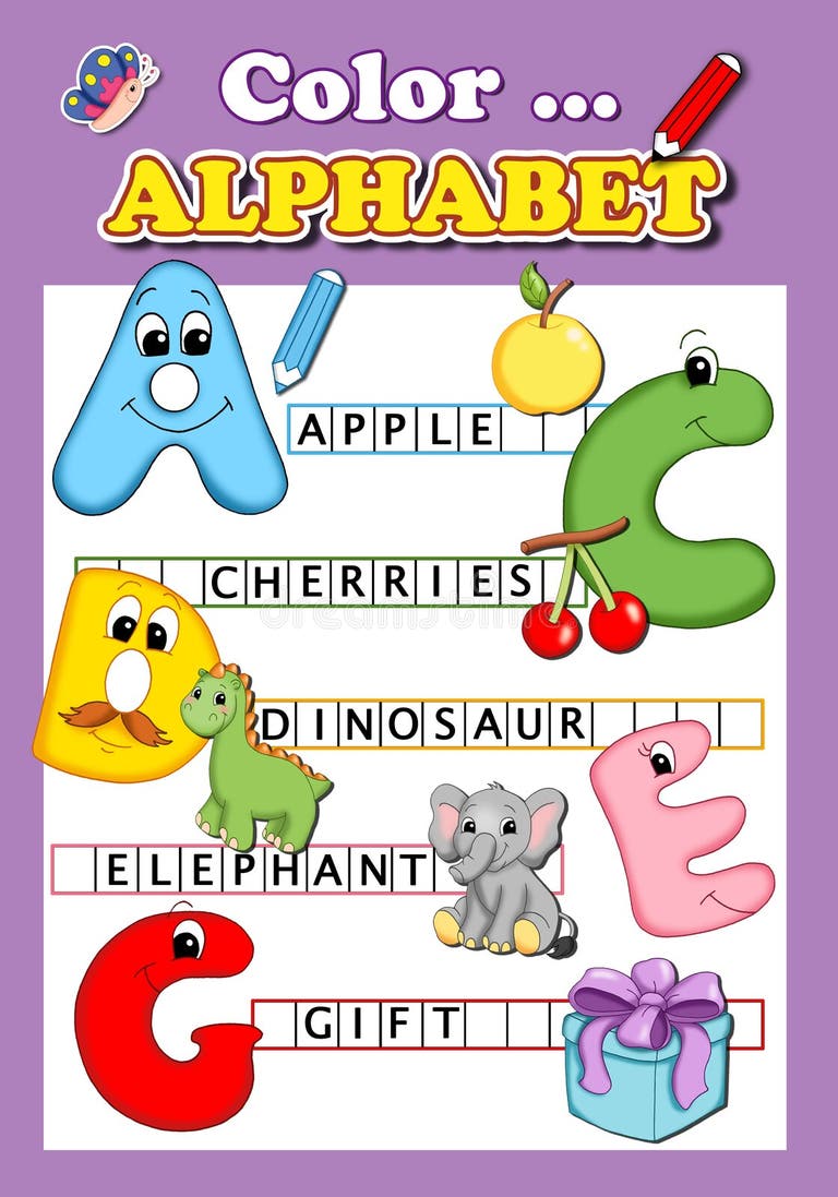 Alphabet Illustration To Color Stock Illustrations – 9,512 Alphabet ...