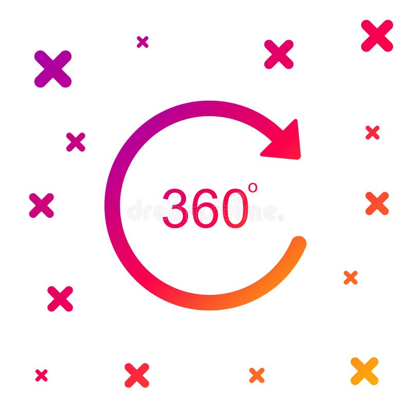 Color Angle 360 Degrees Icon Isolated on White Background. Rotation of ...