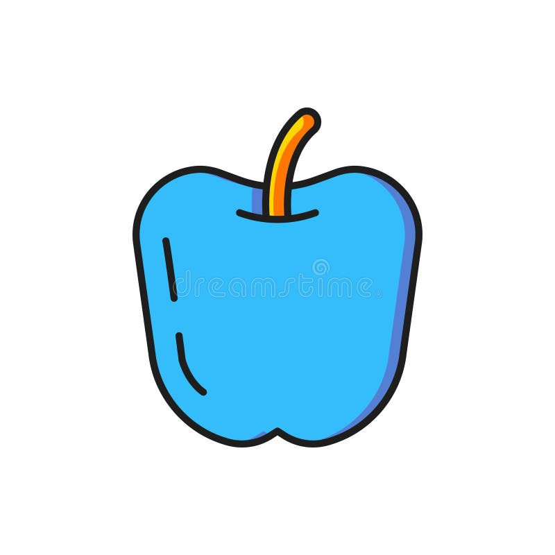 Color Apple Icon Isolated on White Background. Fruit with Leaf Symbol ...