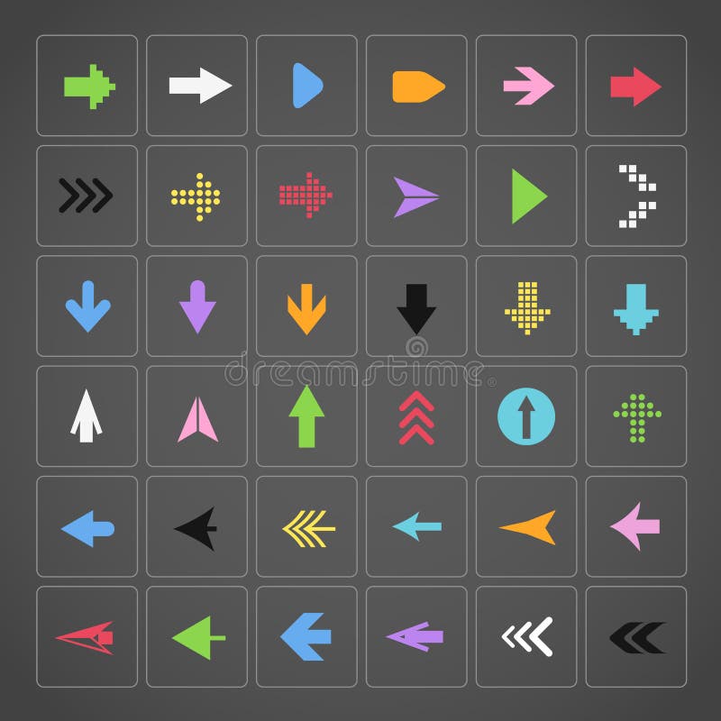 Color arrow buttons stock vector. Illustration of color - 30836127