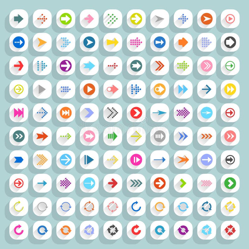 Color Arrow Icon in Flat Style Stock Vector - Illustration of load ...