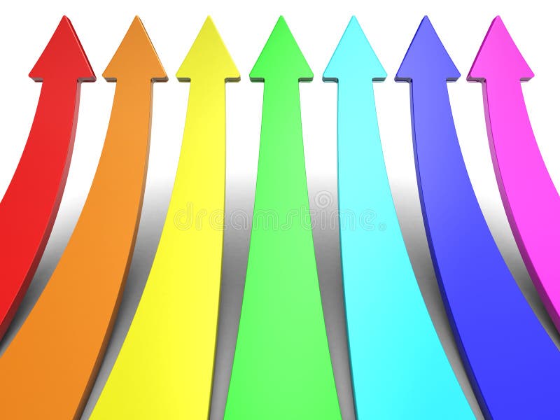 Rainbow right vector arrow stock vector. Illustration of blue - 34322323